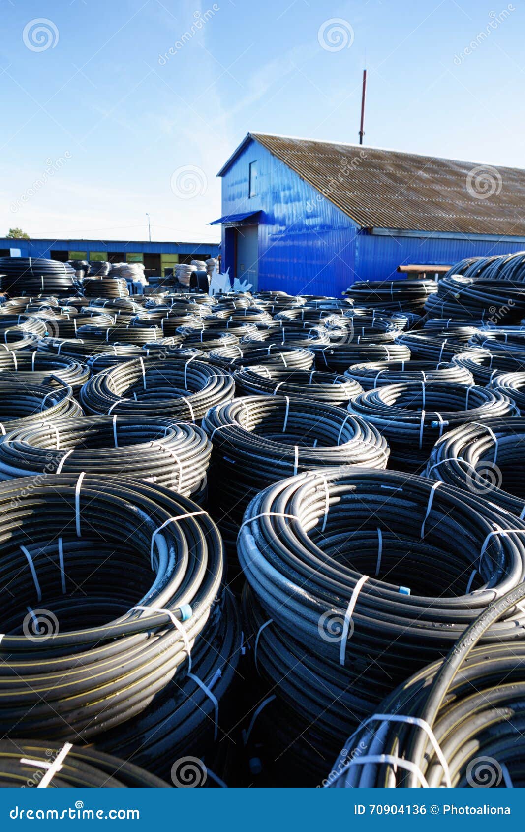 Stacks of Black Pvc Plastic Pipe Outdoors with Selective Focus Stock ...