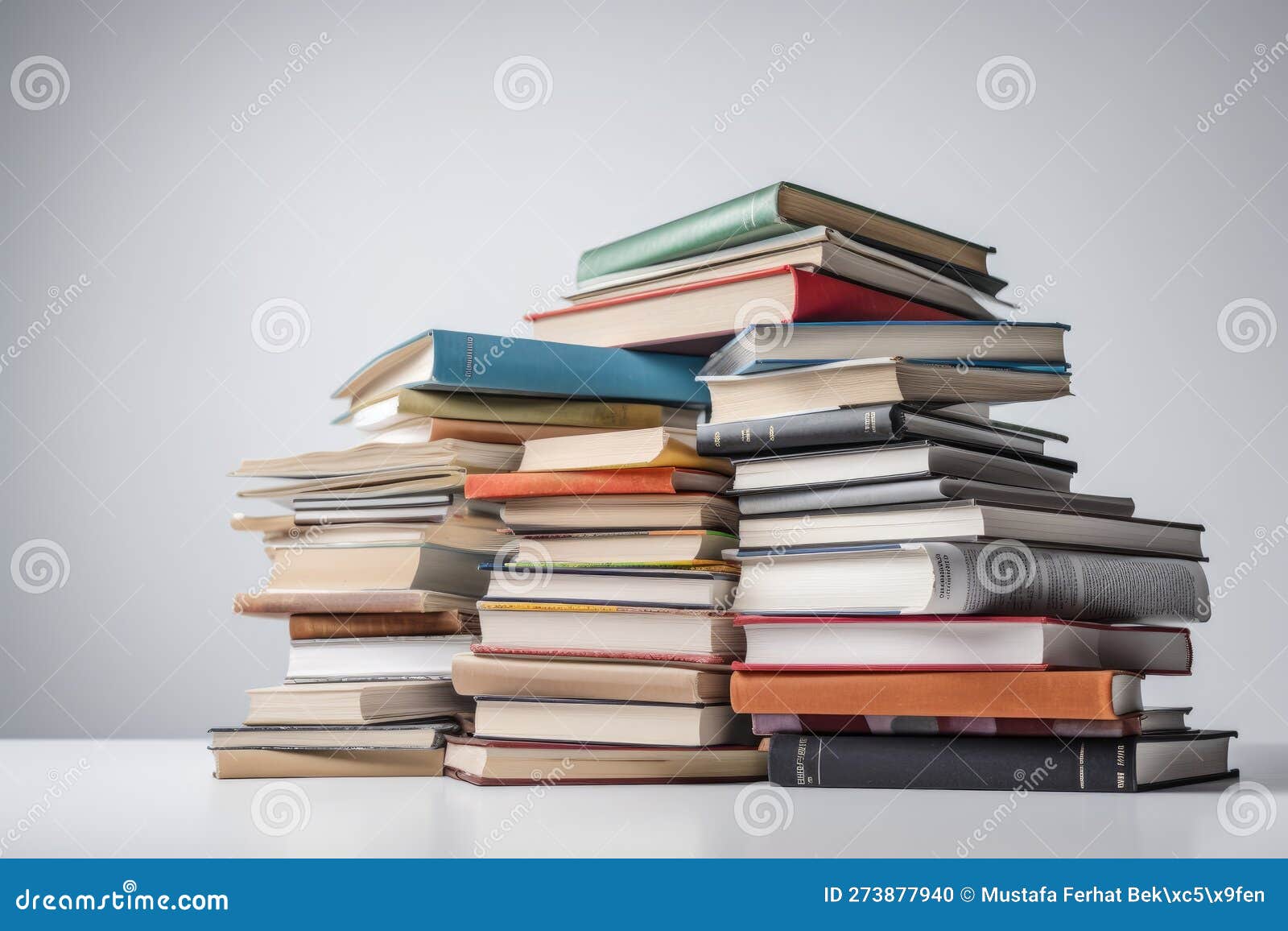 Stacks of Book Isolated on White Background. Generative AI Stock Photo ...
