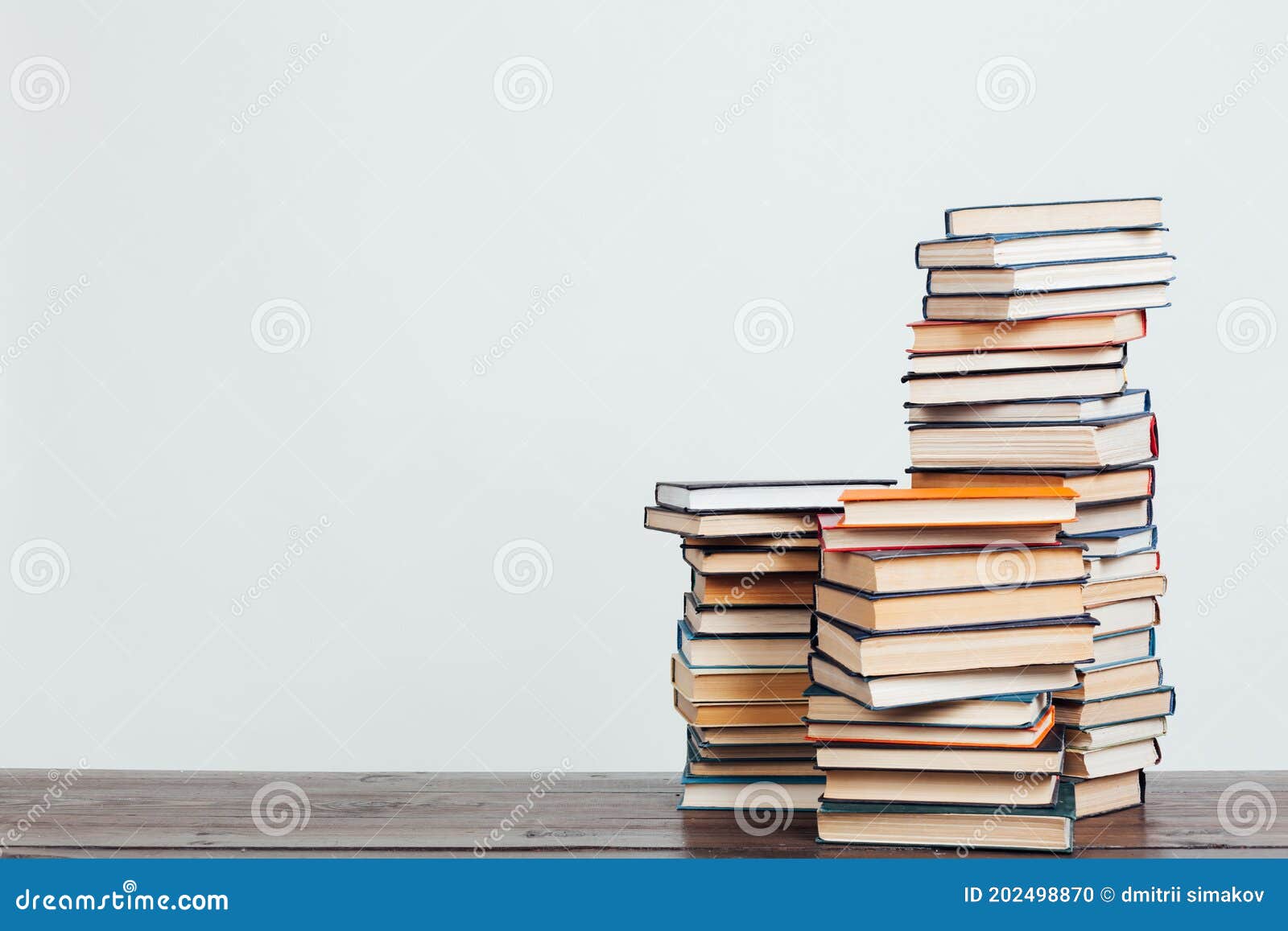 Stacks of Books for Education Knowledge in the School Library on a ...