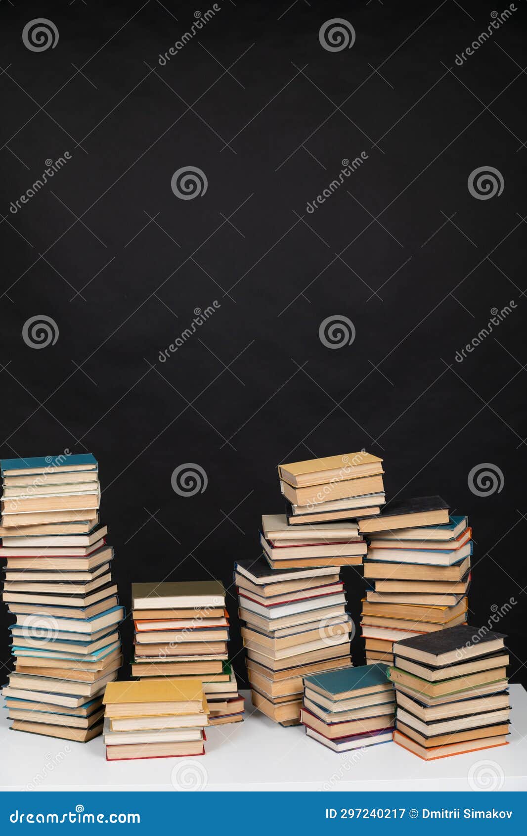 Stacks of Books for Learning in the School Library Stock Image - Image ...