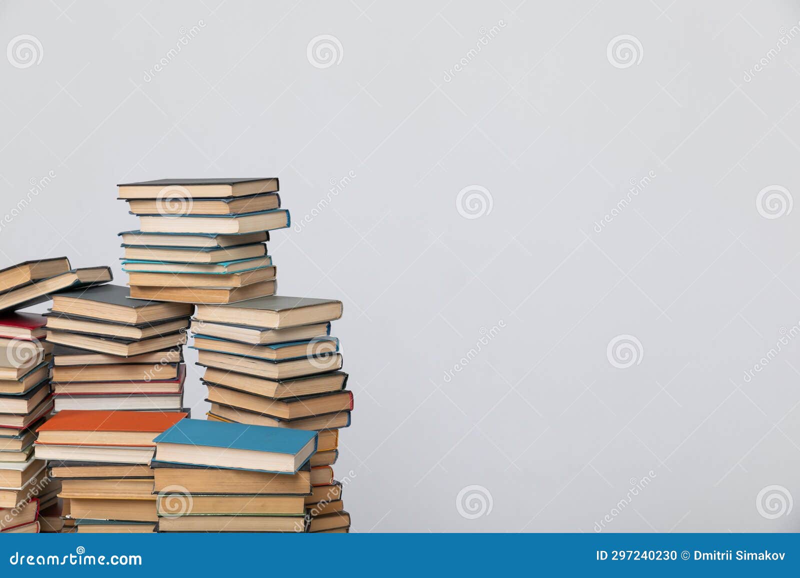 Stacks of Books for Learning in the School Library Stock Photo - Image ...
