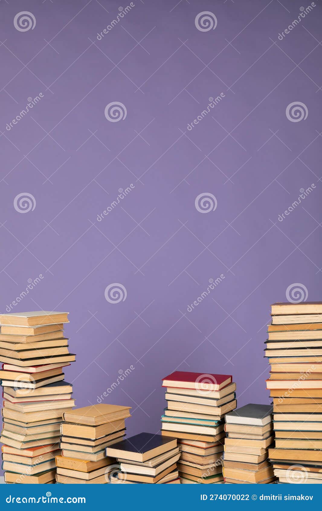 Stacks of Books Scientific Literature of Knowledge in the Library on a ...