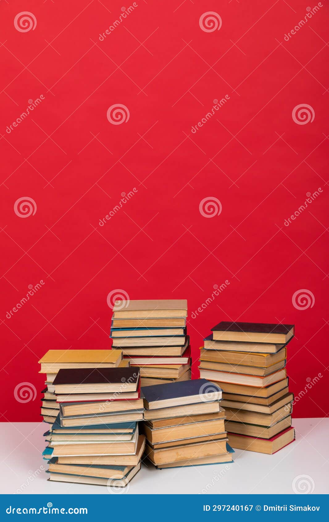 Stacks of Books To Study in the Red Library of the University Stock ...