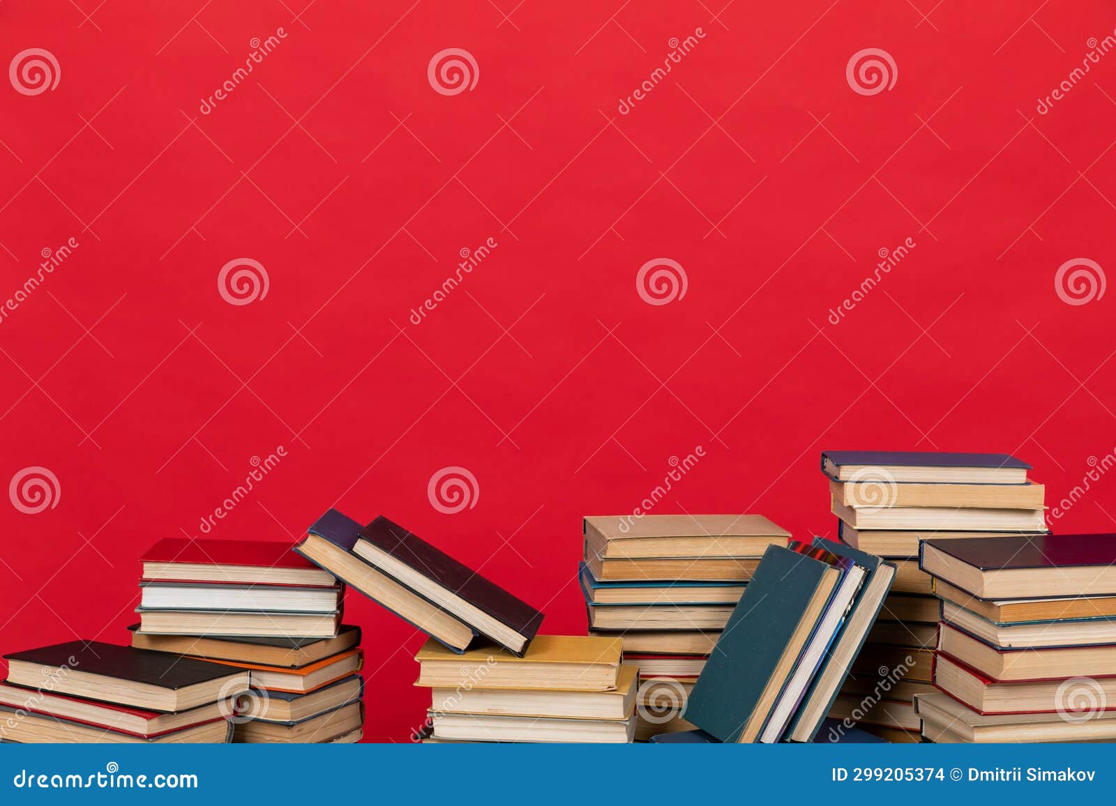 Stacks of Books To Study in the Red Library of the University Stock ...