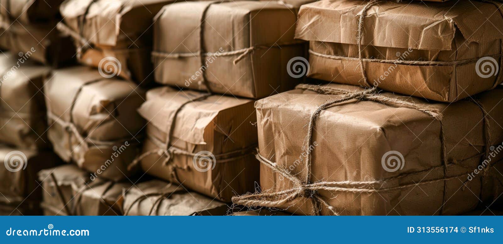 Stacks of Bound Cardboard Boxes Ready for Dispatch in an Industrial ...