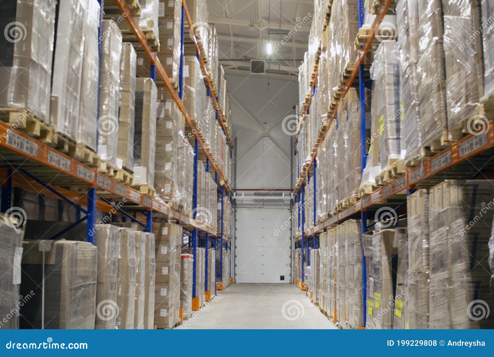 Stacks of Boxes in an Industrial Warehouse. Stock Photo - Image of ...