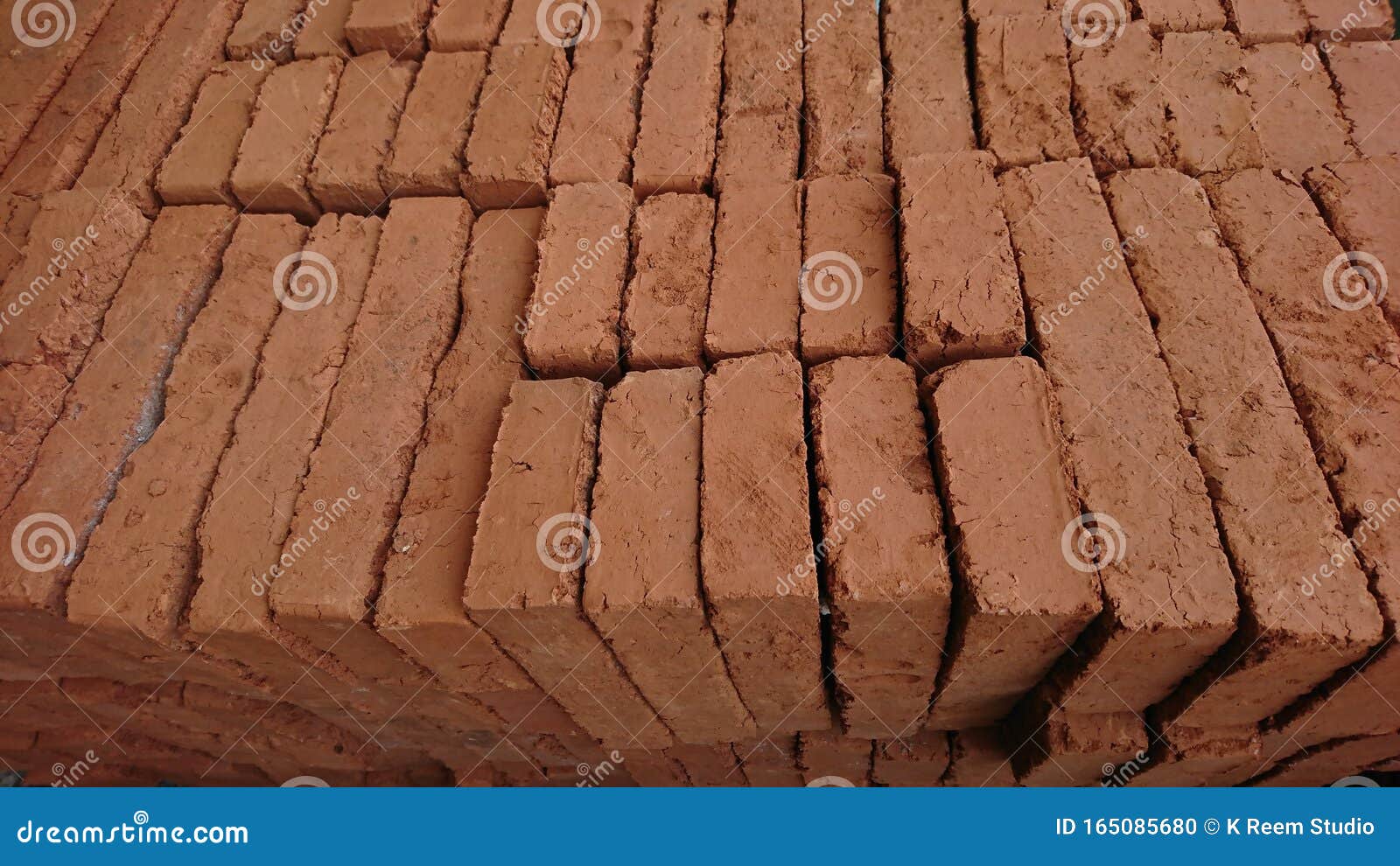 Stacks of bricks lined up stock photo. Image of column - 165085680