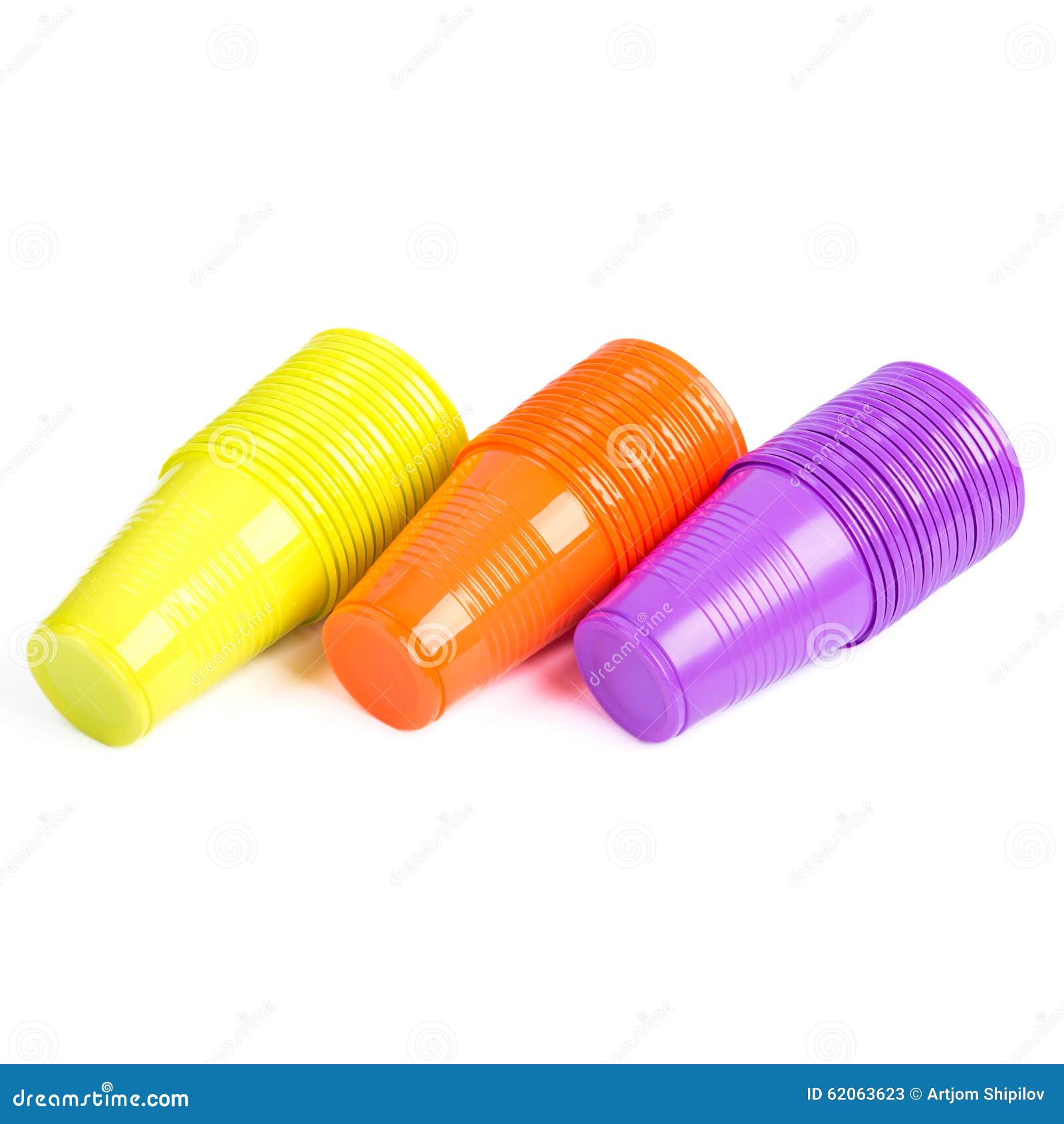 Stacks of Bright Plastic Cups Stock Image - Image of yellow ...