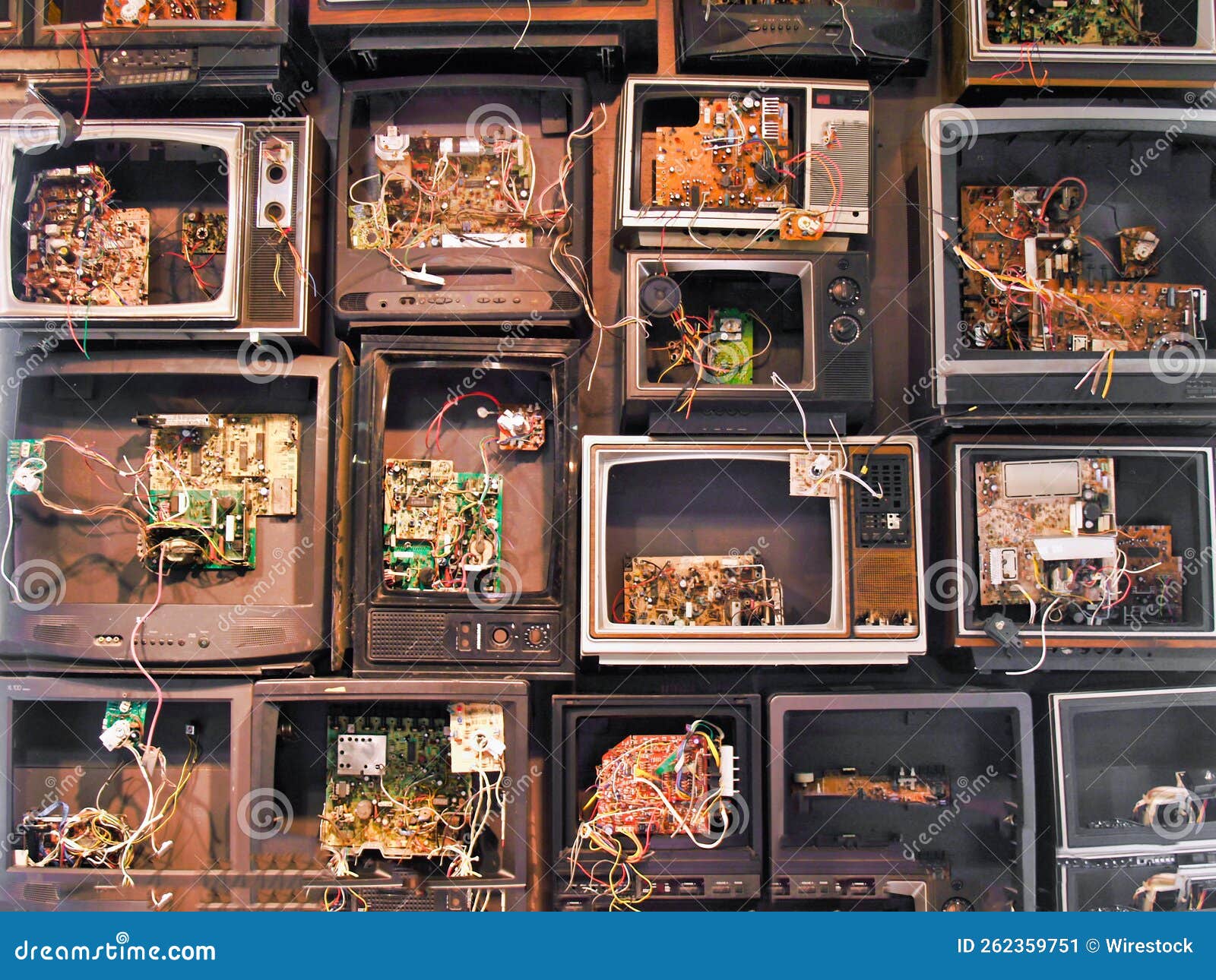 Stacks of Broken Old TV and Pinball Machines Stock Image - Image of ...