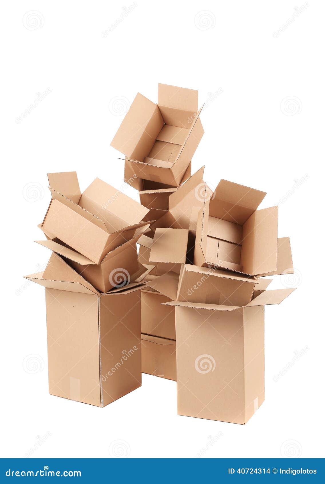 Stacks of cardboard boxes. stock photo. Image of equilibrium - 40724314
