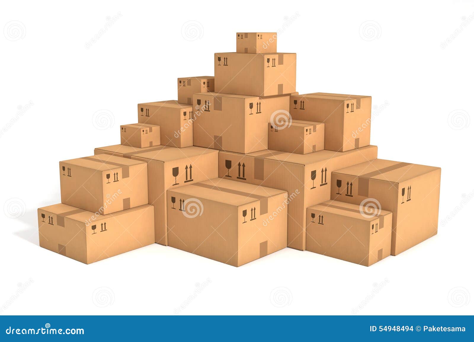 Stacks of cardboard boxes stock illustration. Illustration of freight ...