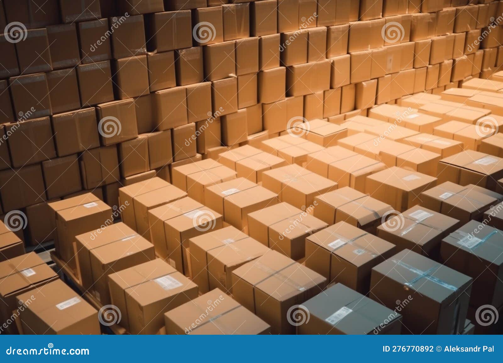 Stacks of Cardboard Boxes for Parcels Stand in a Warehouse. Logistics ...