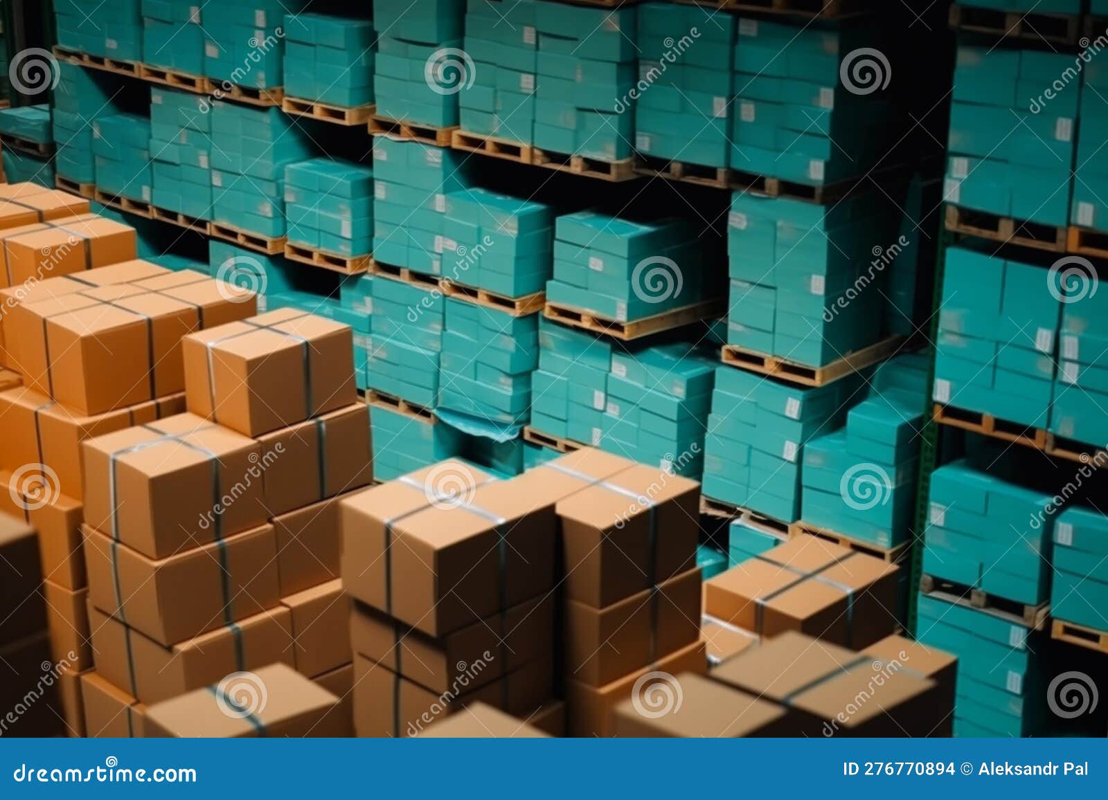 Stacks of Cardboard Boxes for Parcels Stand in a Warehouse. Logistics ...