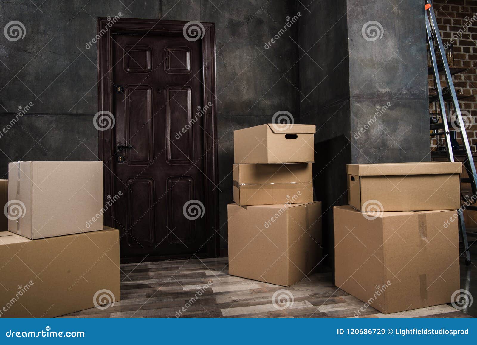 Stacks of cardboard boxes stock image. Image of horizontal - 120686729