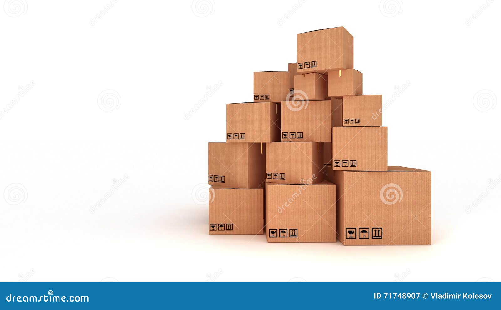 Stacks of cardboard boxes stock illustration. Illustration of container ...