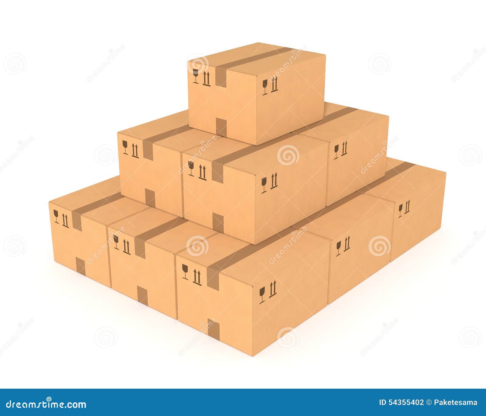 Stacks of cardboard boxes stock illustration. Illustration of office ...