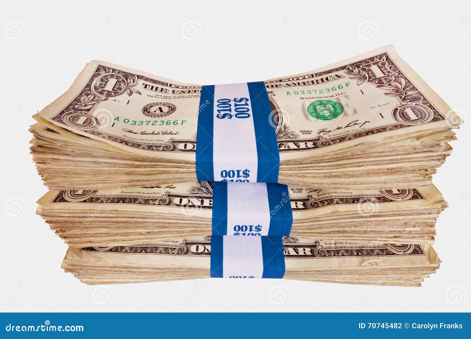 Stacks of Cash Isolated stock photo. Image of finance - 70745482