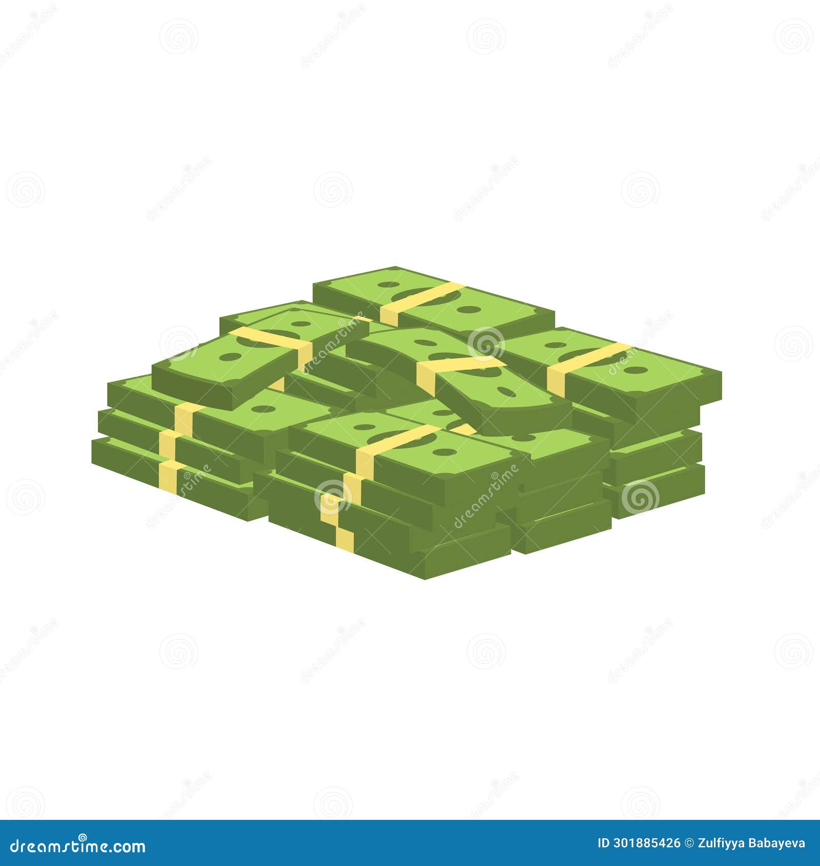 Stacks of Cash Vector on White Background. Stock Illustration ...