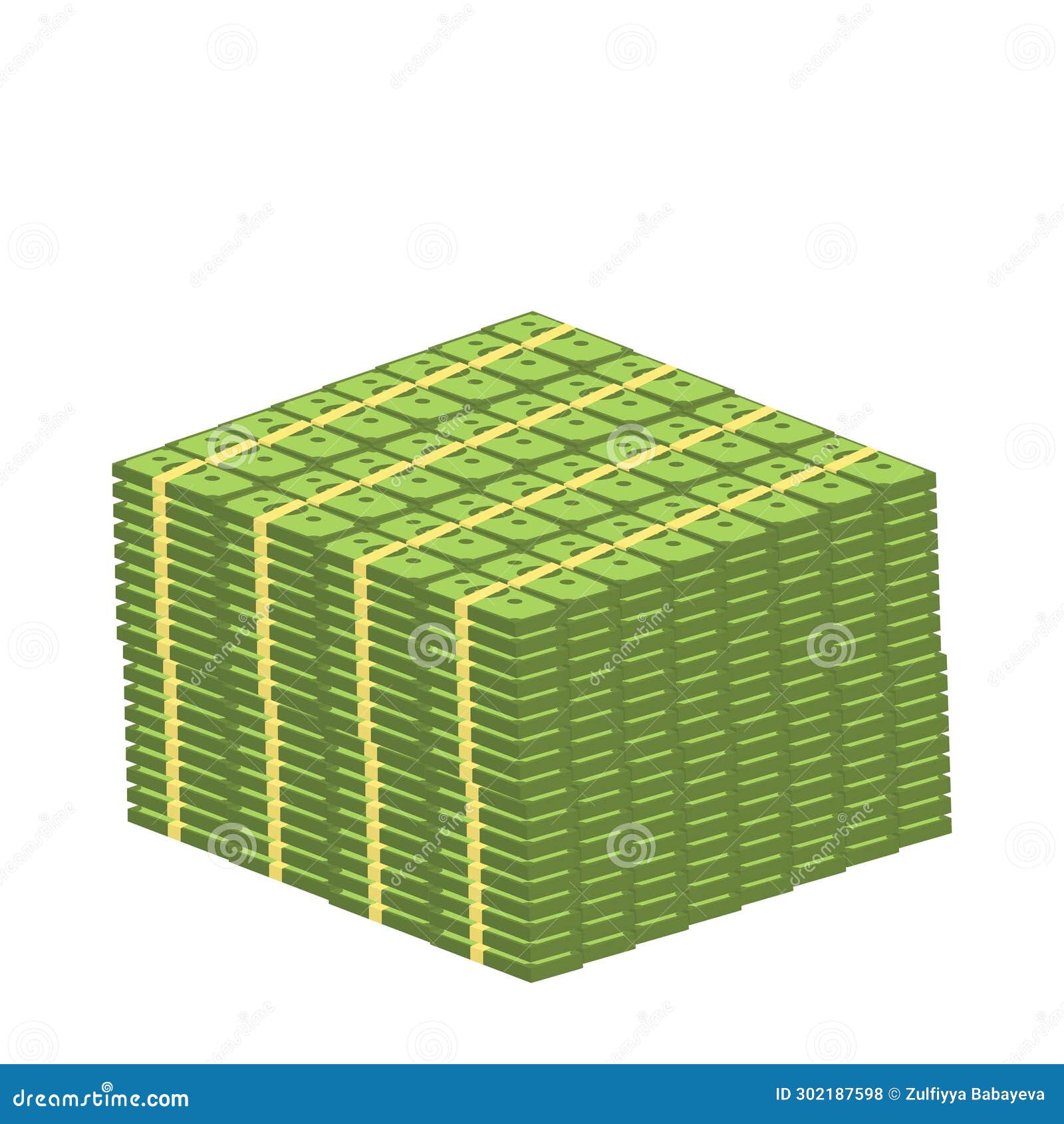 Stacks of Cash Vector on White Background. Stock Vector - Illustration ...