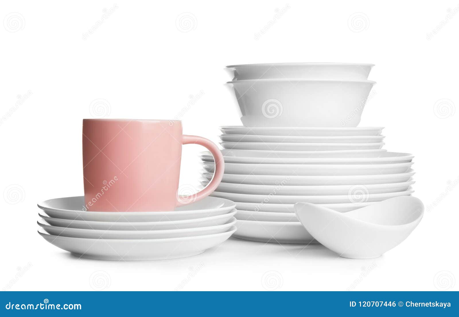 Stacks of ceramic dishware stock photo. Image of home - 120707446