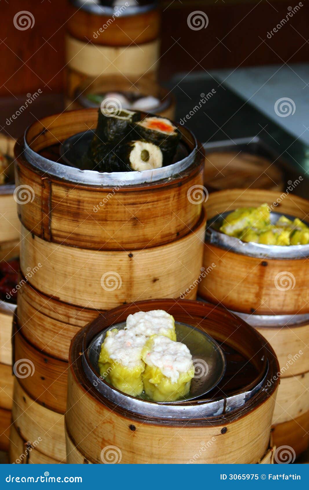 Stacks of chinese dim sum stock image. Image of white - 3065975