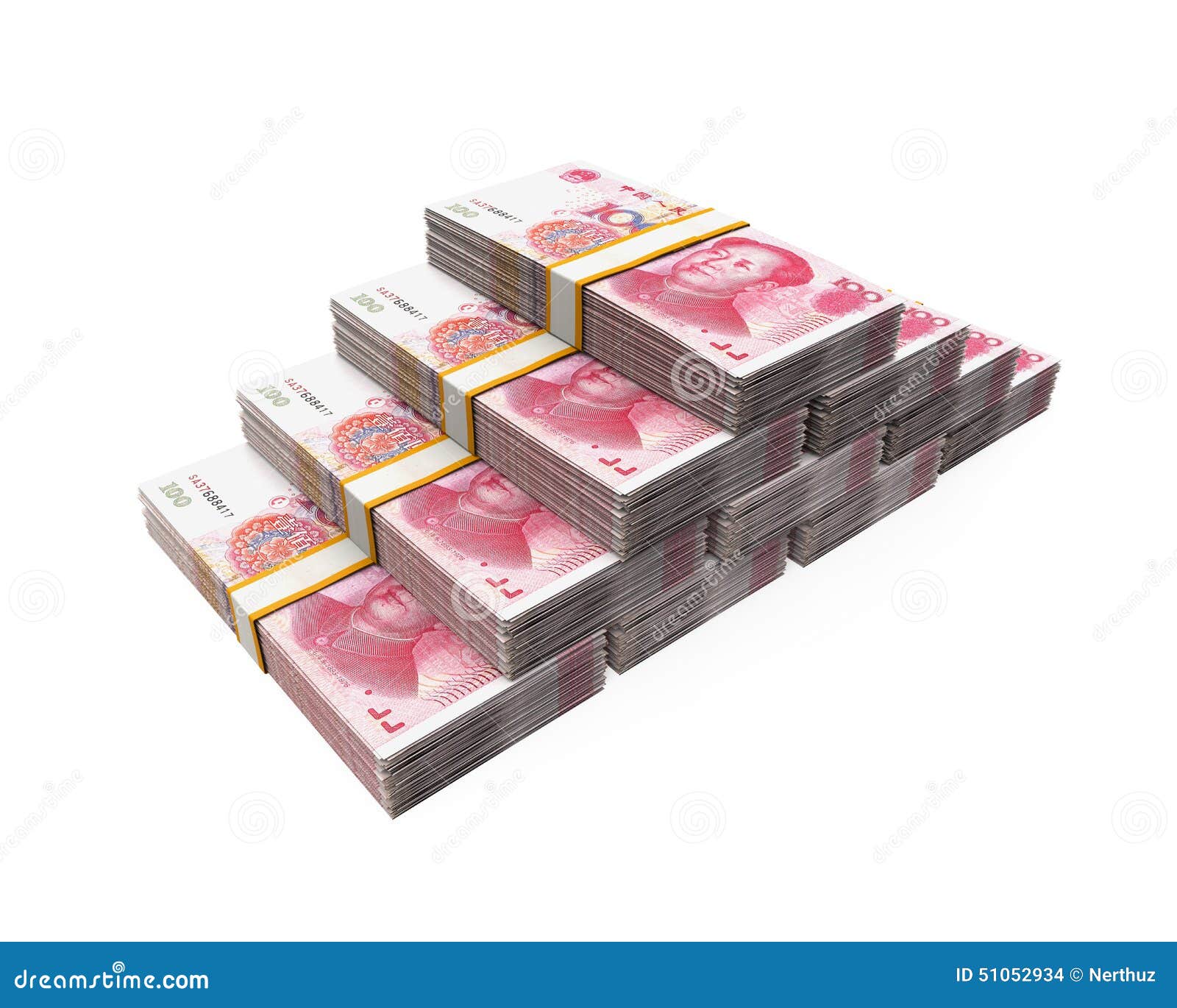 Stacks of Chinese Yuan Banknotes Stock Photo - Image of group, banking ...