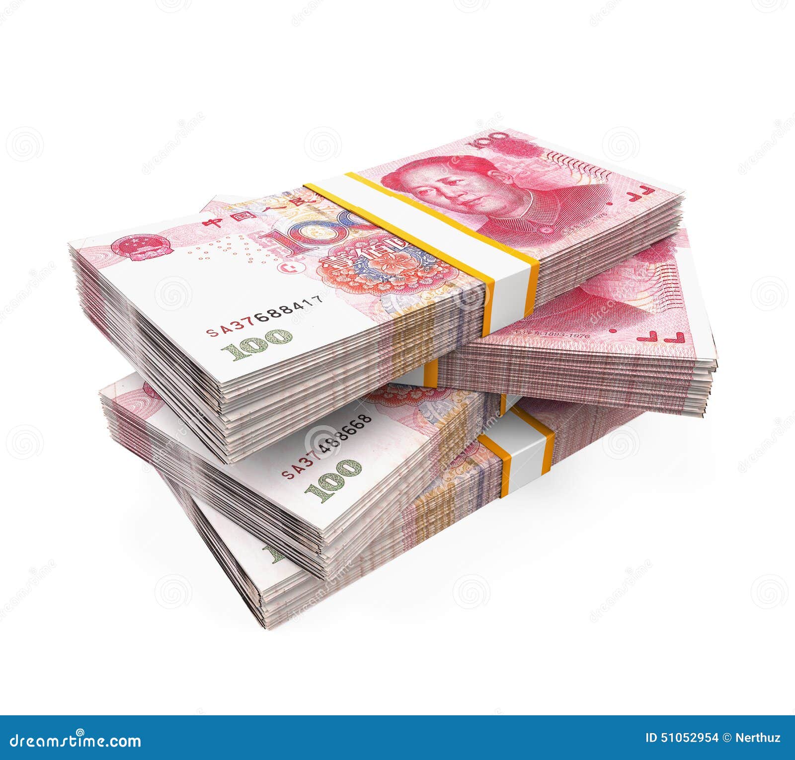 Stacks of Chinese Yuan Banknotes Stock Photo - Image of chinese ...