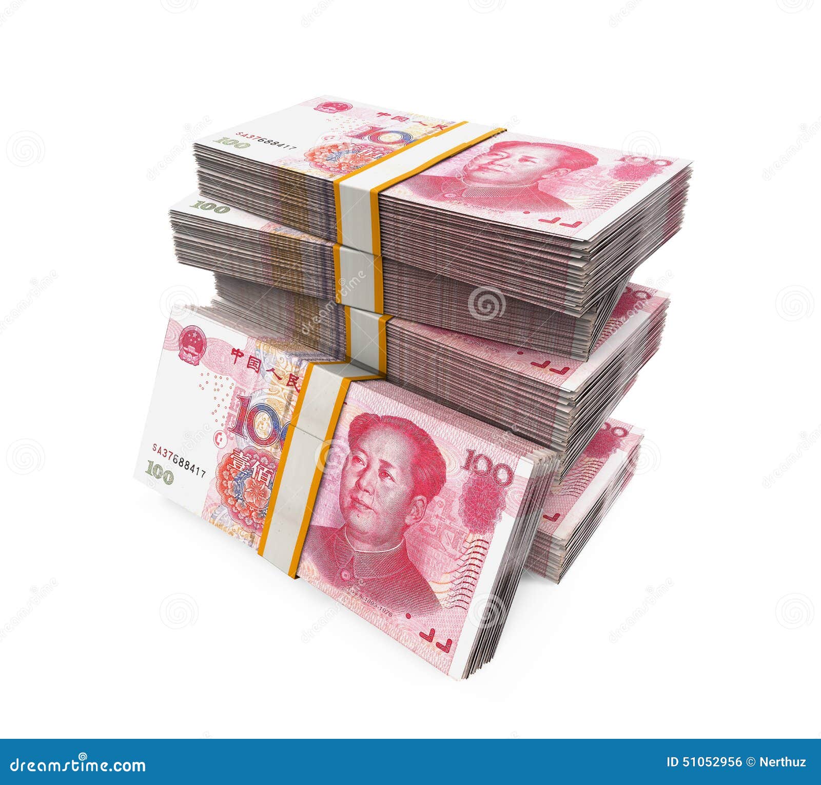 Stacks of Chinese Yuan Banknotes Stock Photo - Image of paper, greed ...