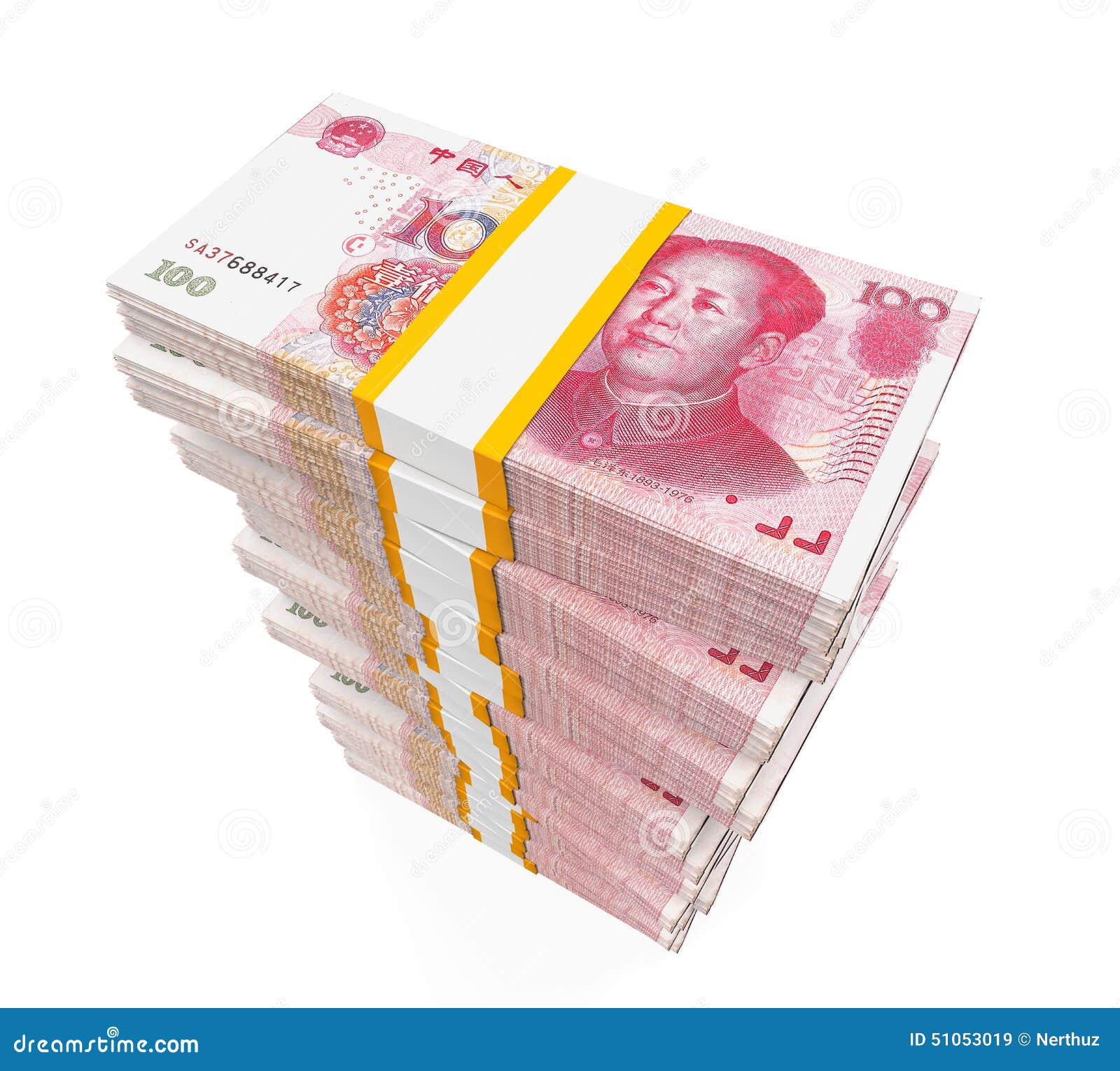 Stacks of Chinese Yuan Banknotes Stock Image - Image of greed, business ...