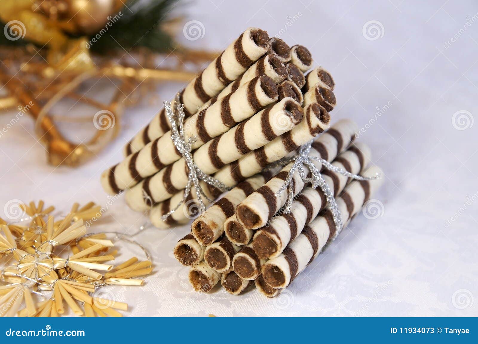 Stacks of Chocolate Logs for Xmas Stock Image - Image of gift, flake ...