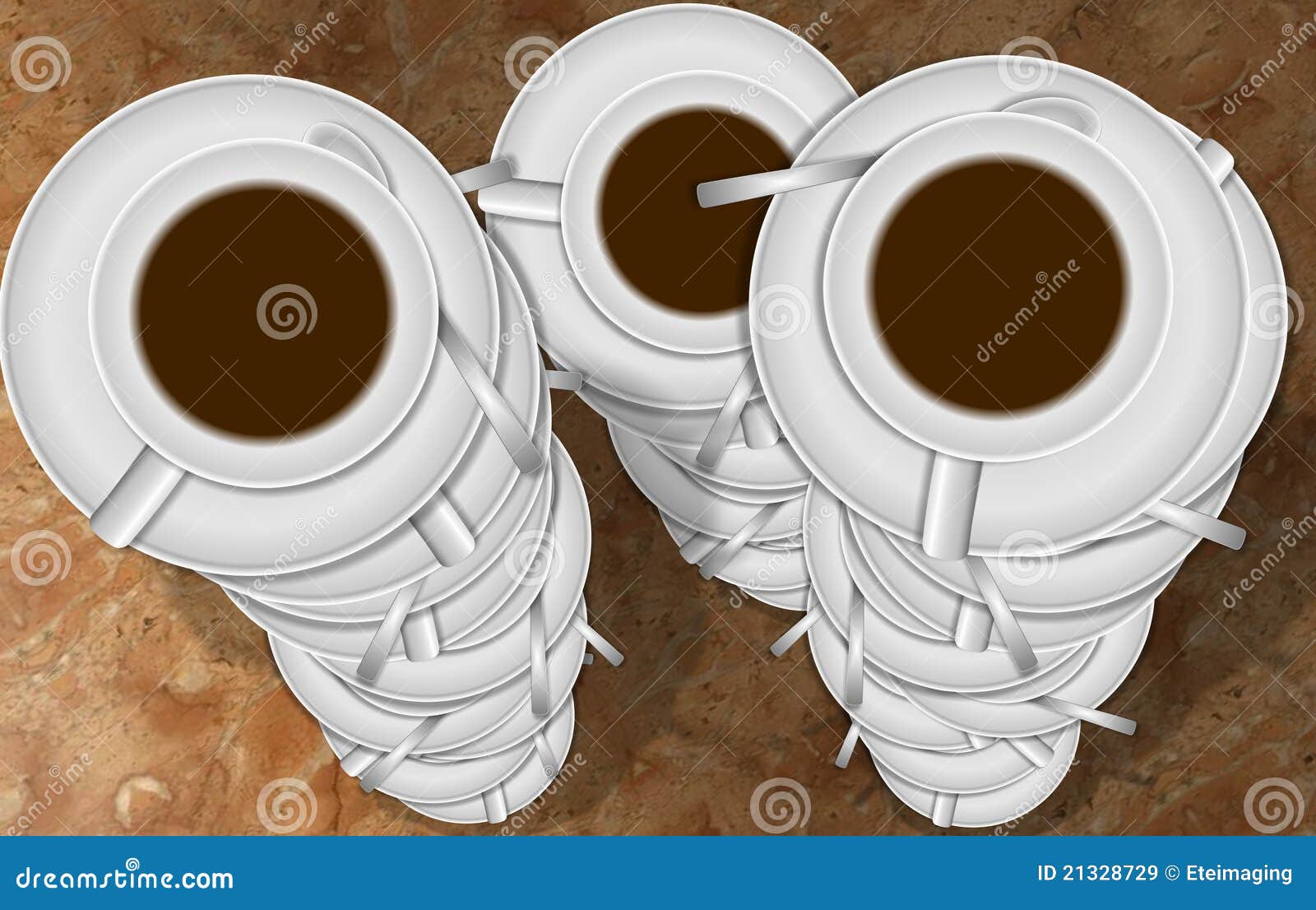 Stacks of coffee cups stock illustration. Illustration of caffeine ...
