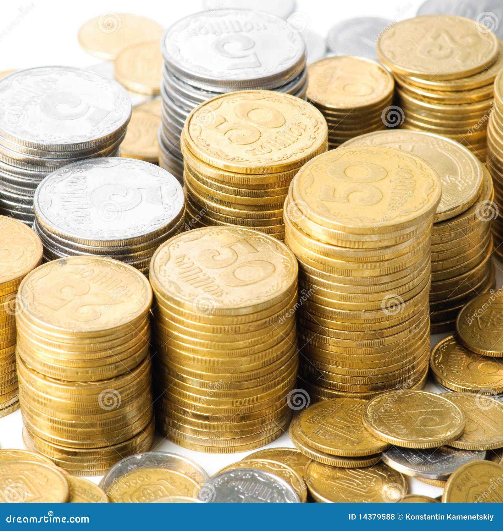 Stacks of coins . stock photo. Image of monetary, column - 14379588