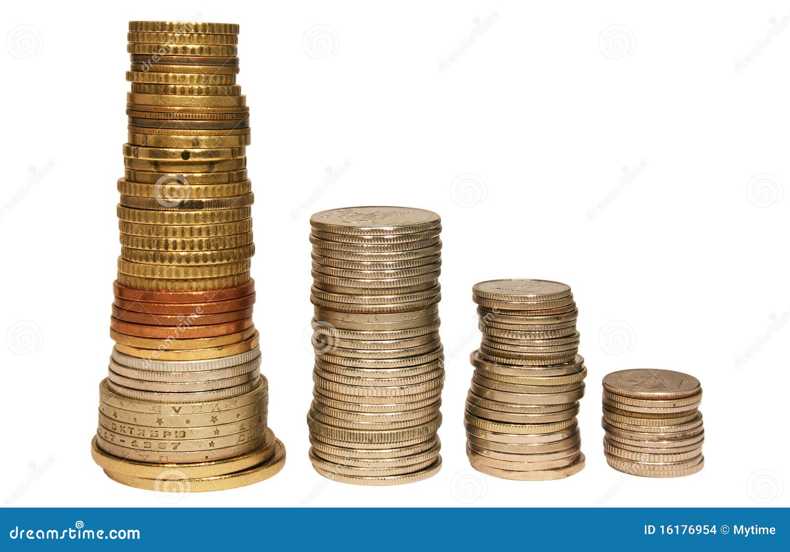 Stacks of coins stock photo. Image of finance, isolated - 16176954