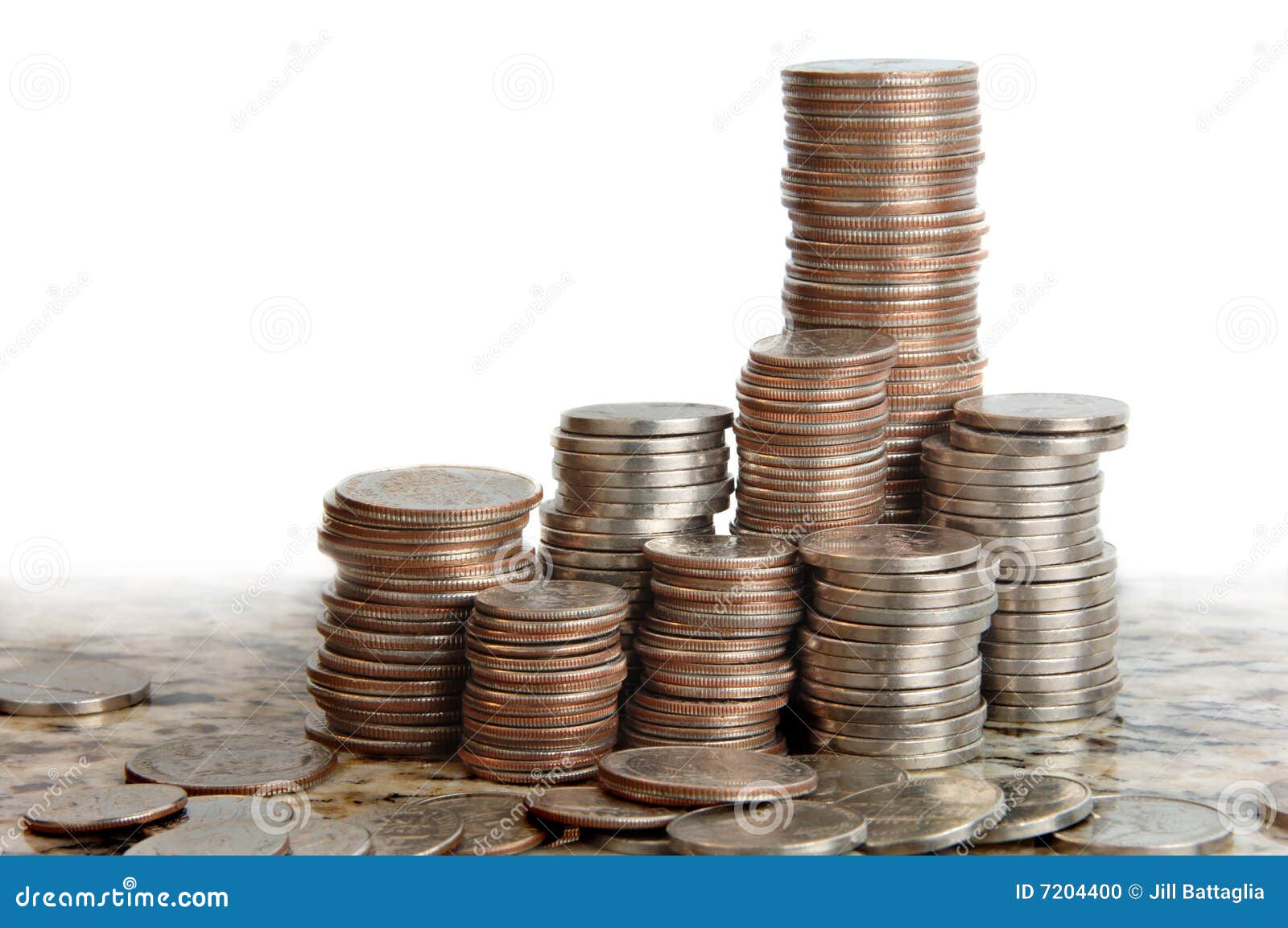 Stacks of Coins stock photo. Image of nickles, dimes, money - 7204400
