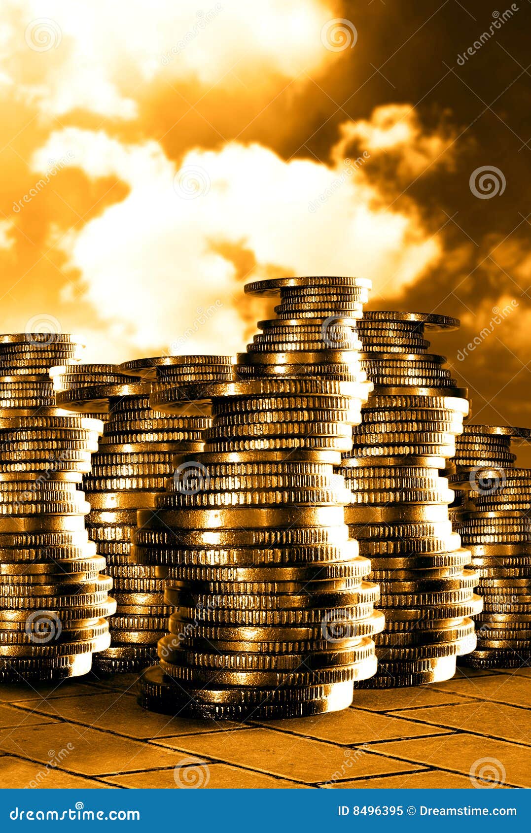 Stacks of coins stock image. Image of rich, coins, economic - 8496395