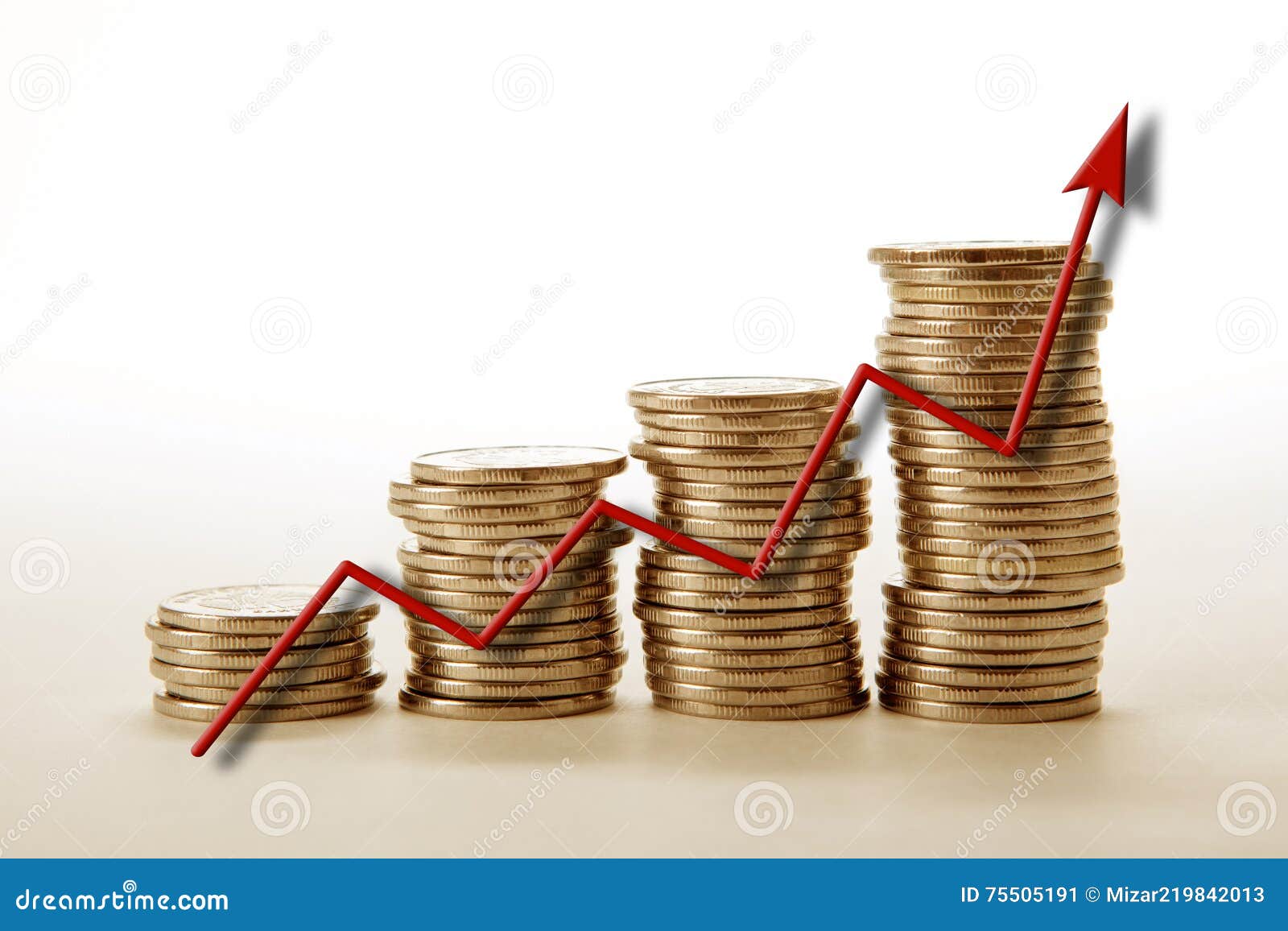 Stacks of Coins with Diagram Stock Illustration - Illustration of count ...