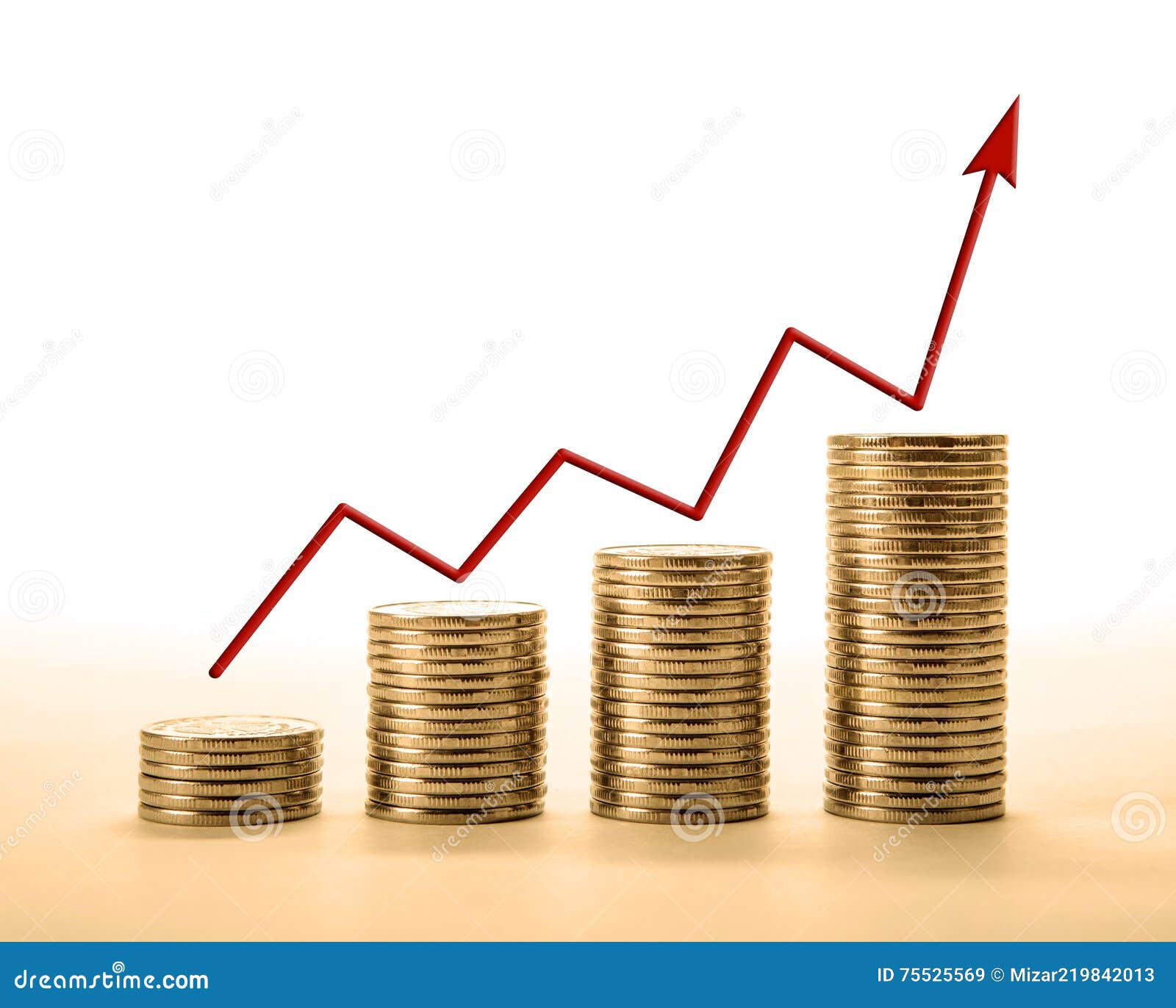 Stacks of Coins with Diagram Stock Illustration - Illustration of ...