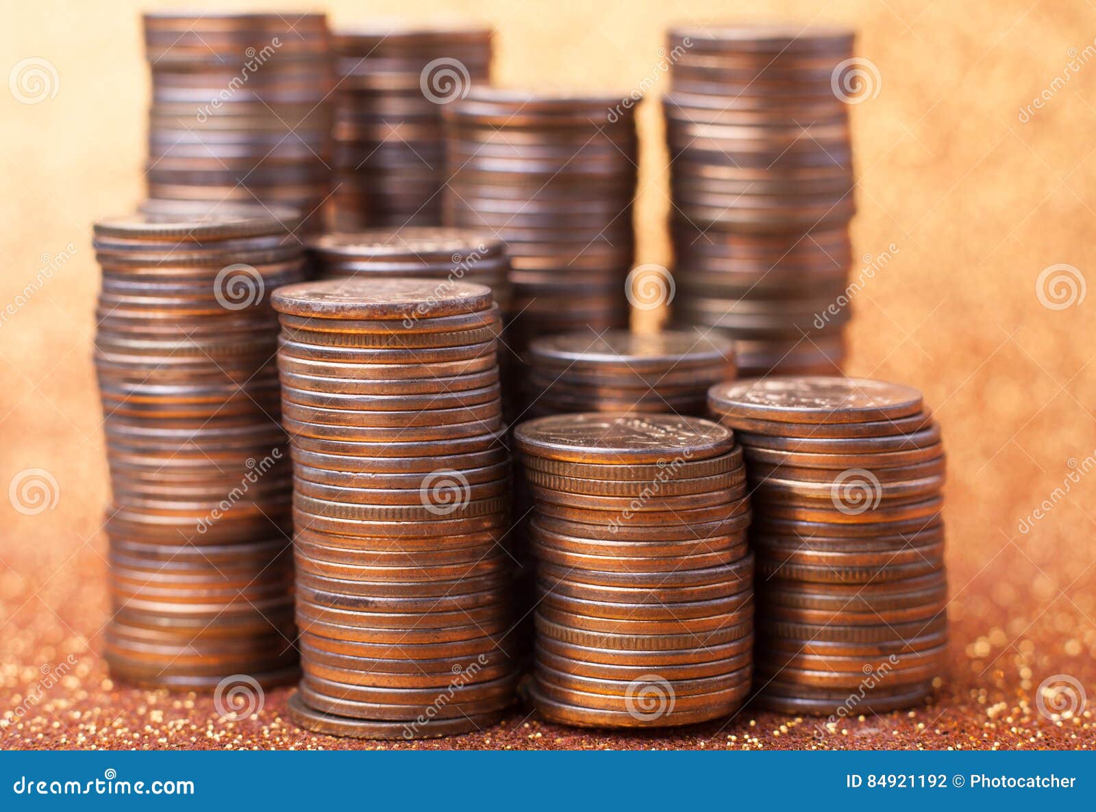Stacks of coins stock photo. Image of earnings, closeup - 84921192