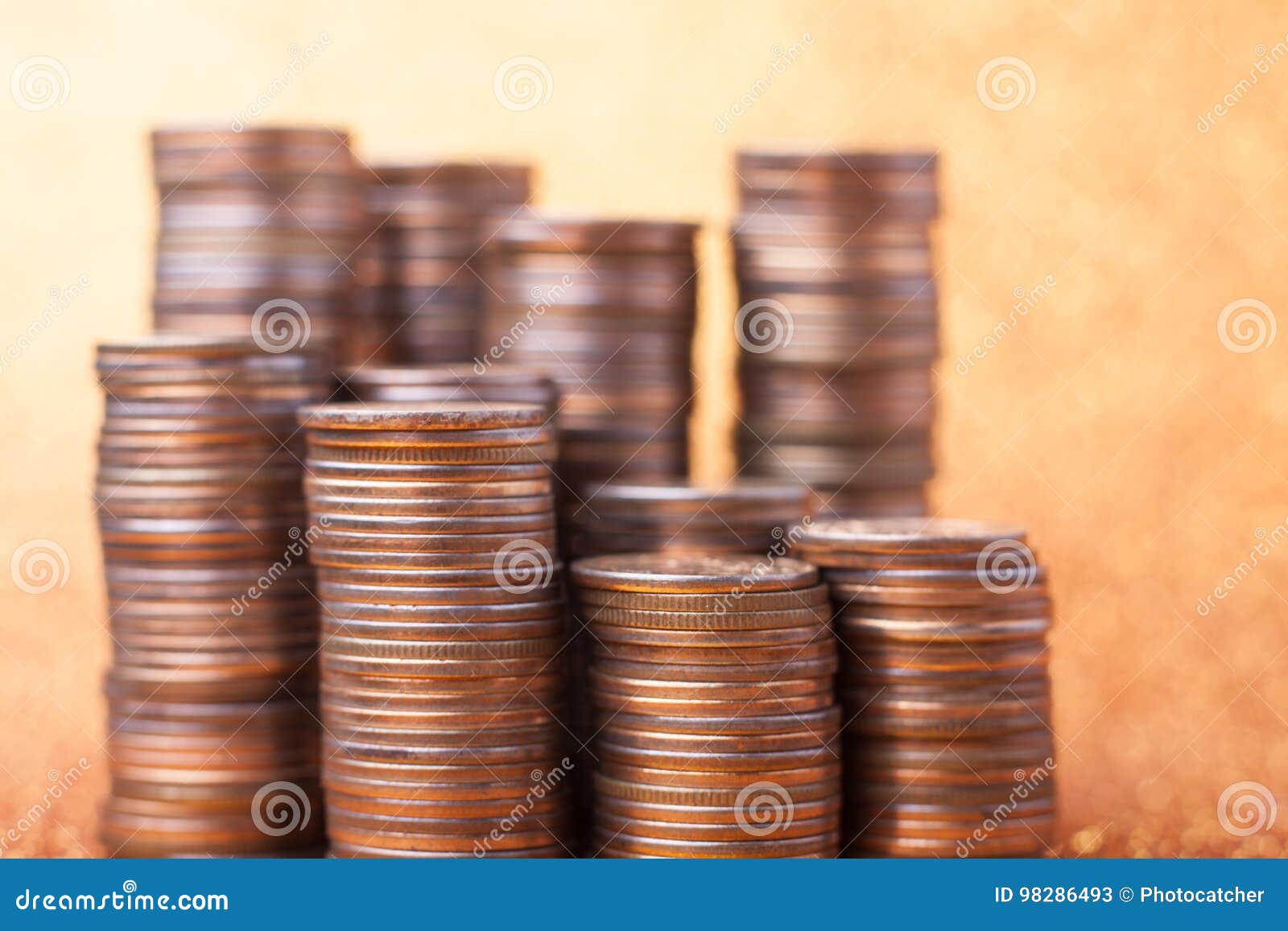 Stacks of coins stock image. Image of currency, euro - 98286493