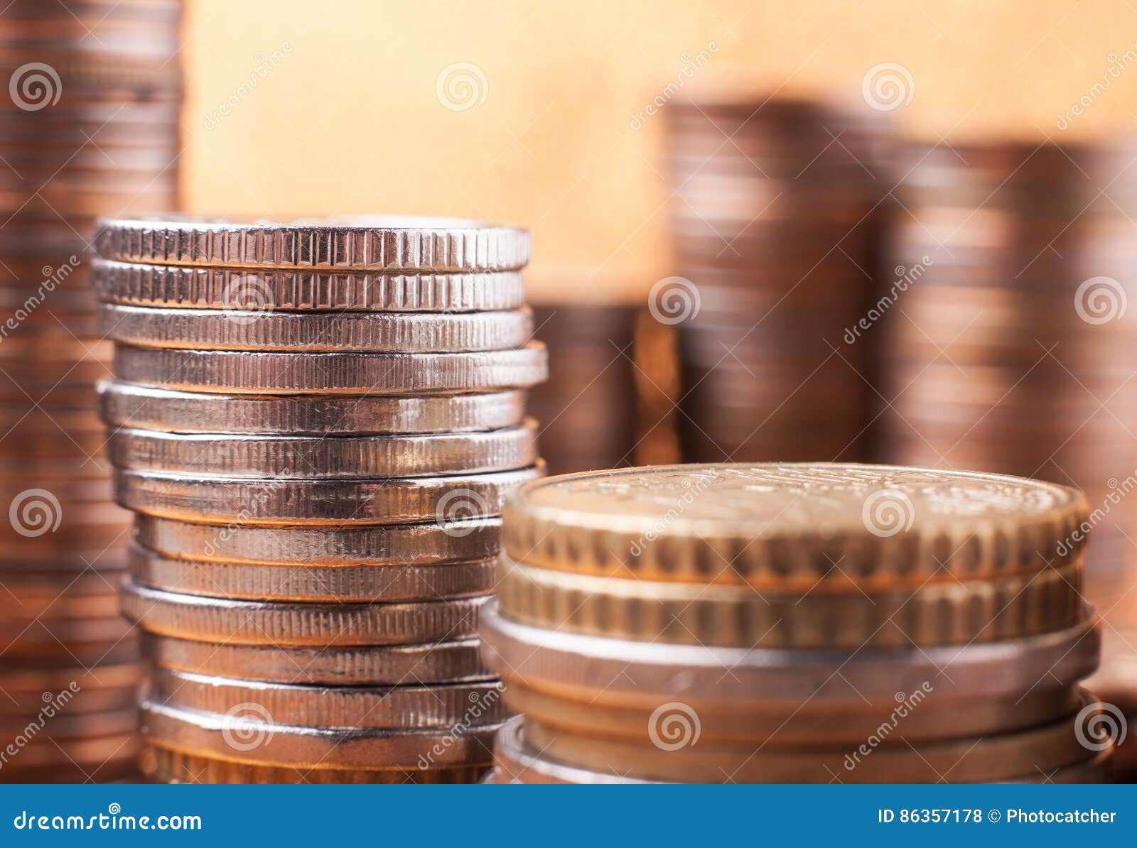 Stacks of coins stock photo. Image of currency, banking - 86357178