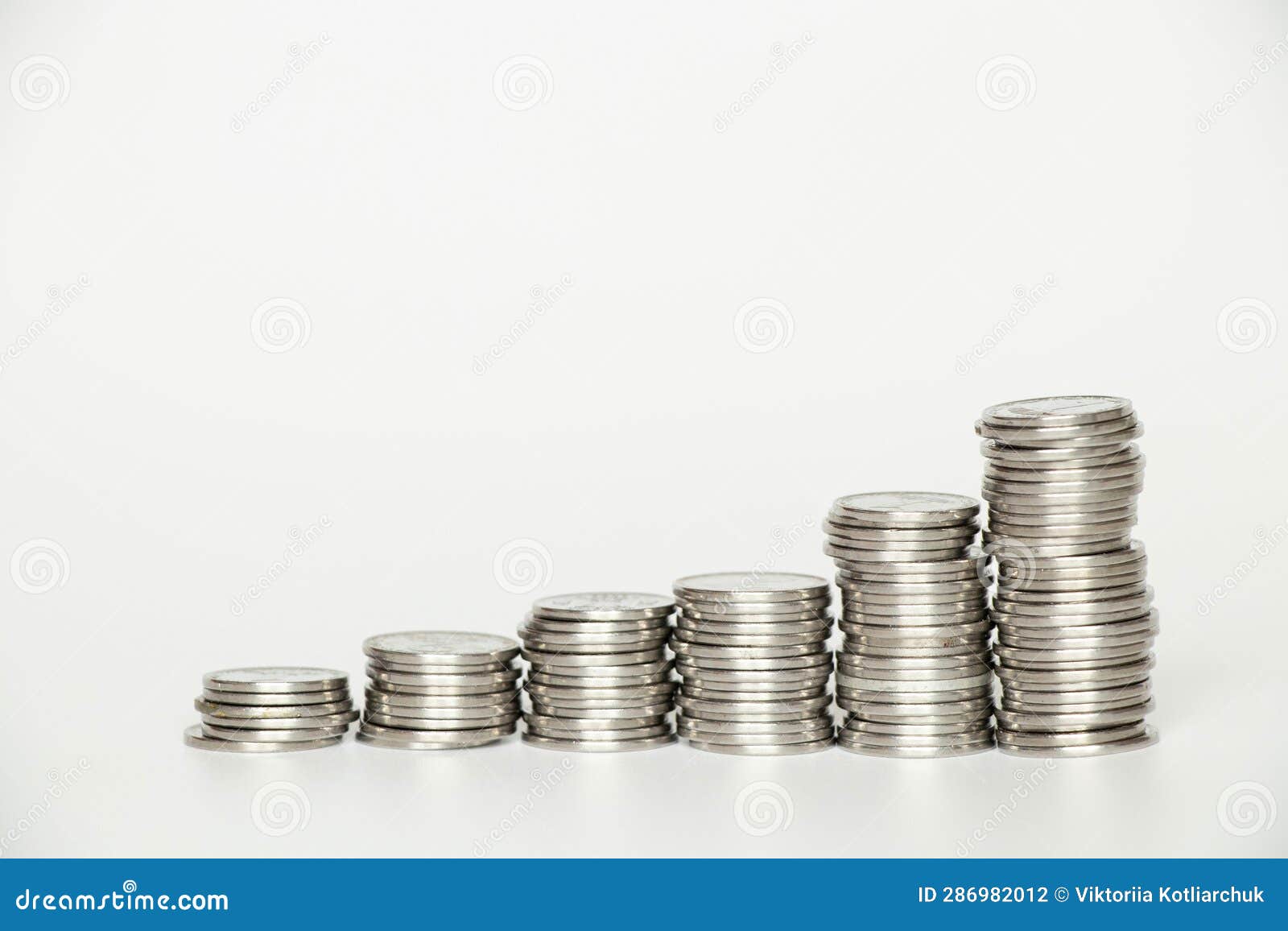 Stacks of Coins Stand on a White Background, Business Stock Photo ...