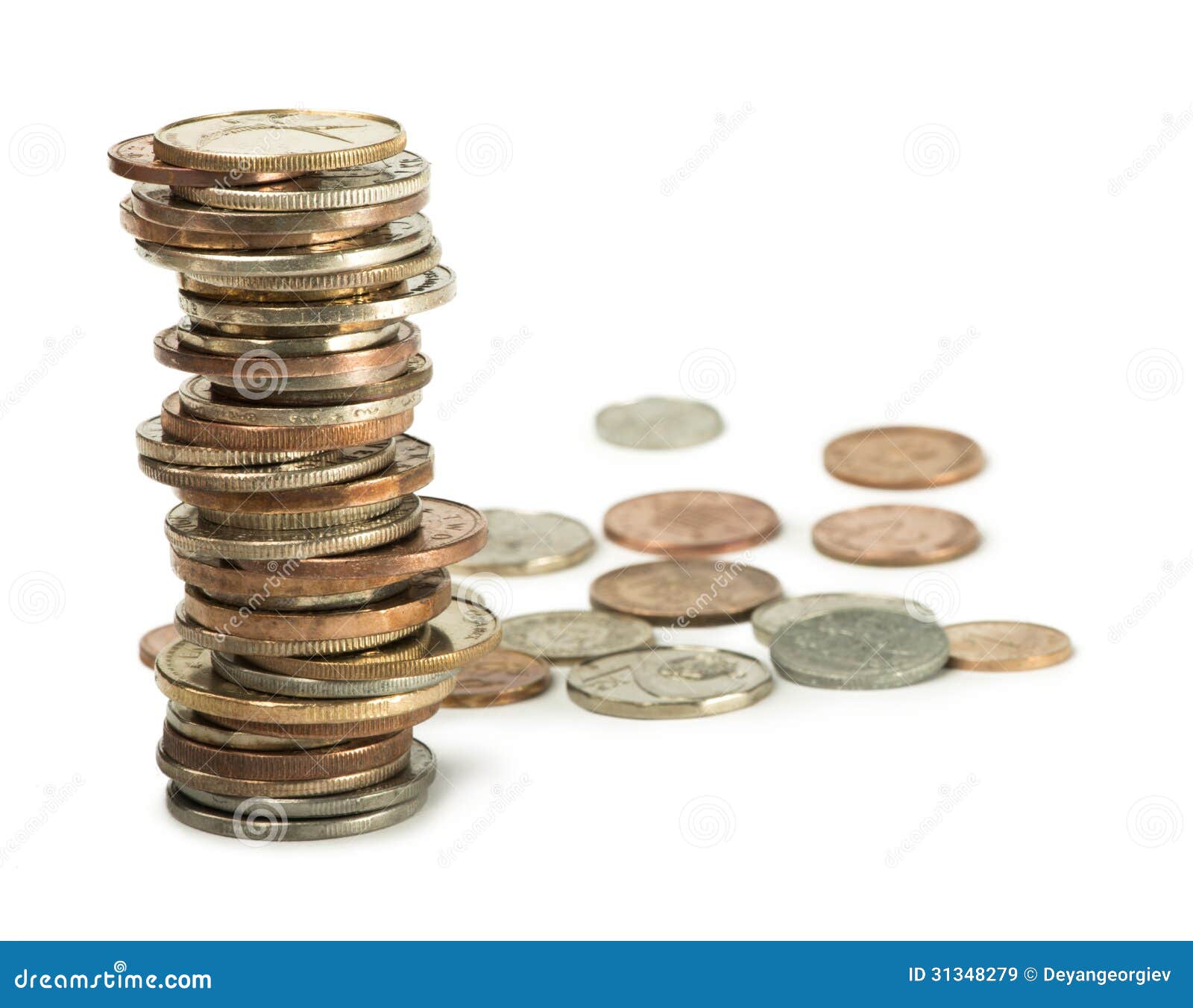 Stacks of coins stock image. Image of concepts, gold - 31348279