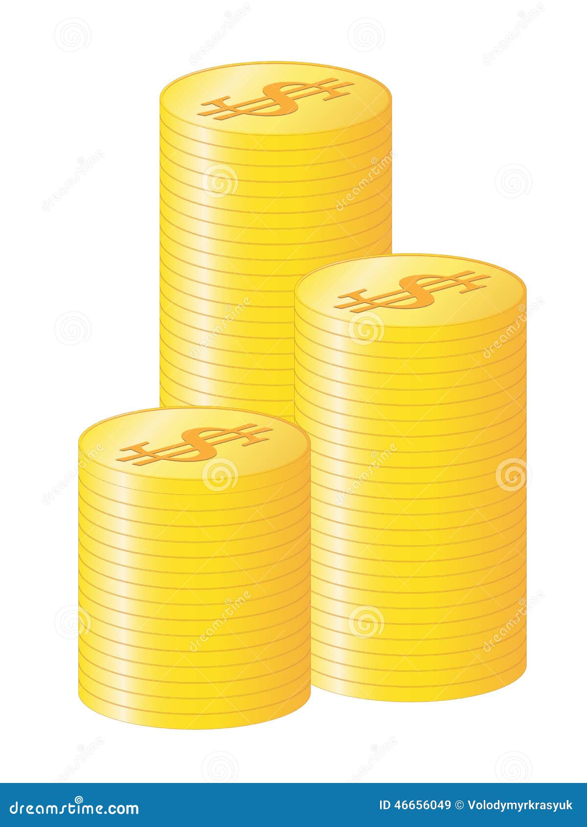 Stacks of Coins stock vector. Illustration of currency - 46656049