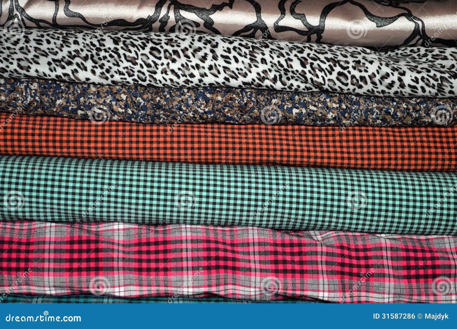 Stacks of colored cloth stock photo. Image of repeating - 31587286