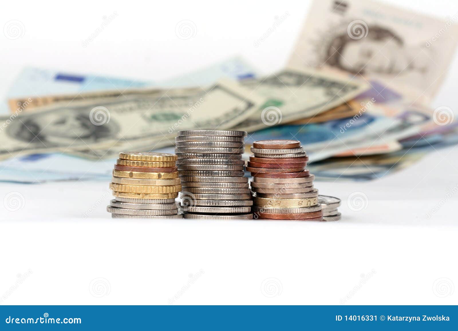 Stacks of colored coins. stock image. Image of rich, occupation - 14016331