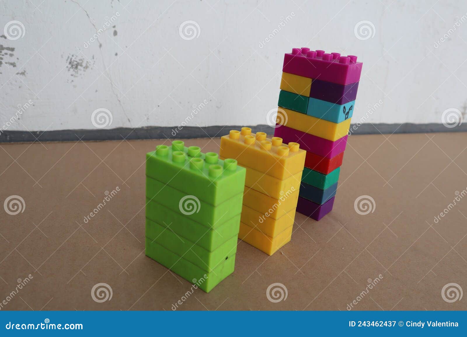 Stacks of Colored Legos and One Color Legos Stock Image - Image of ...
