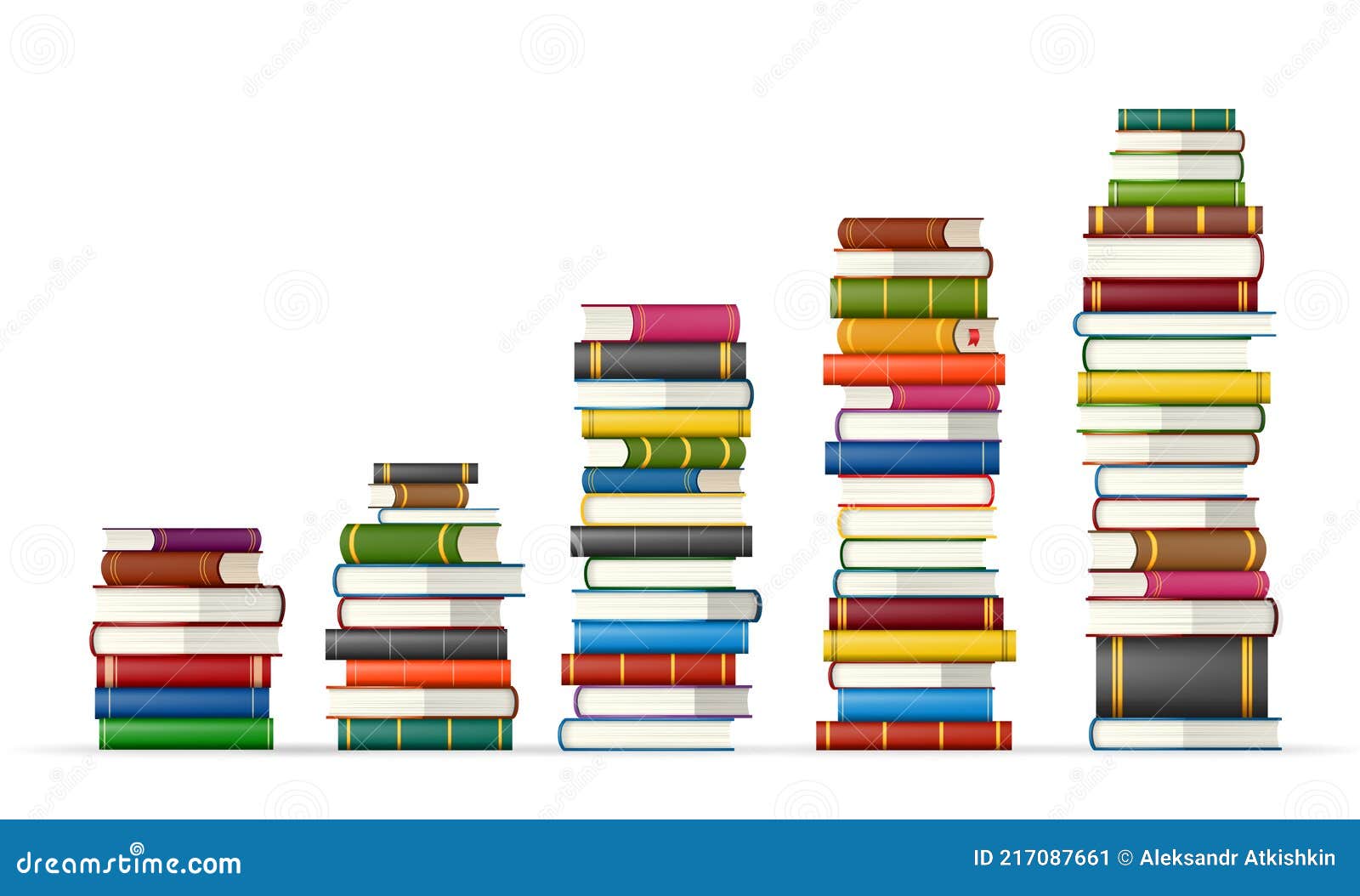 Stacks of colorful books stock vector. Illustration of line - 217087661