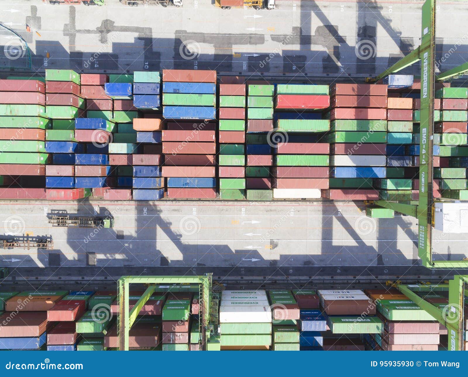 Stacks of Containers Terminal on July 10, 2017 in Kaohsiung Harbor ...