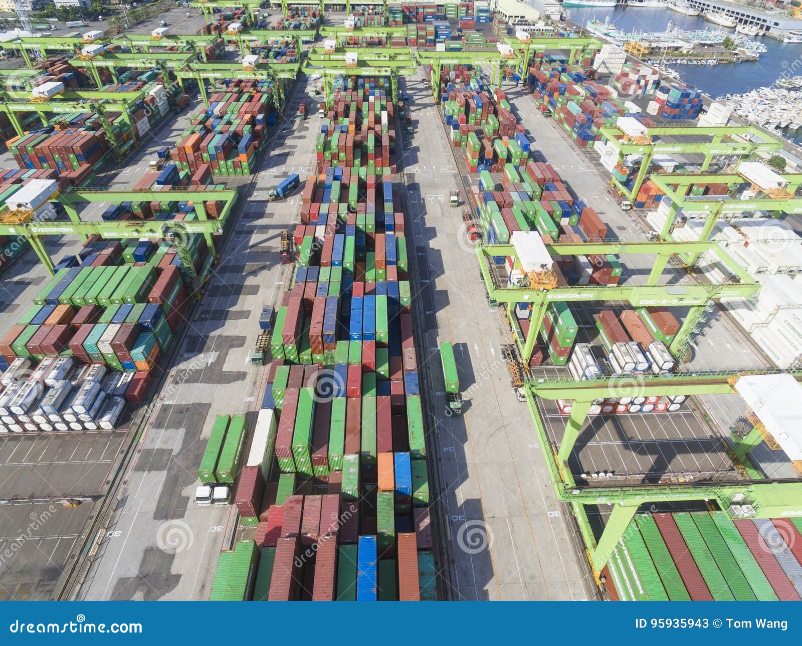 Stacks of Containers Terminal on July 10, 2017 in Kaohsiung Harbor ...