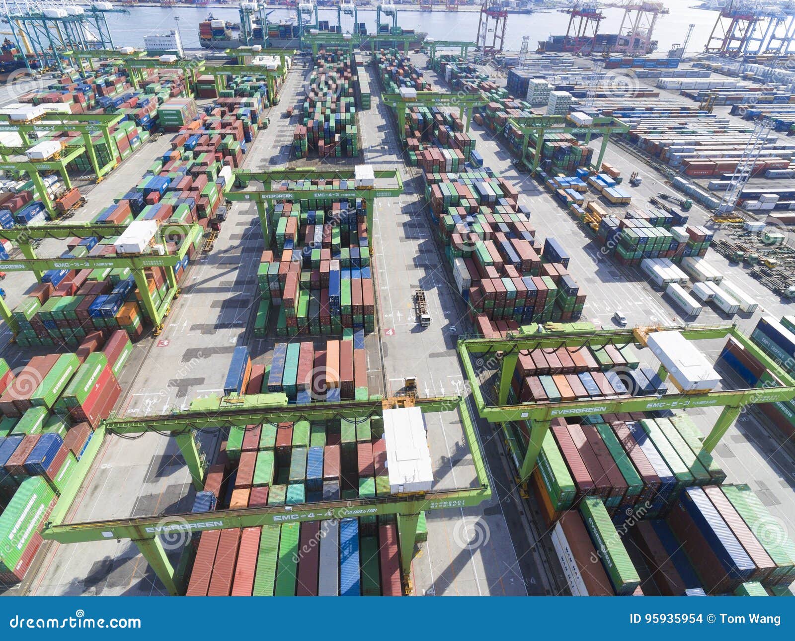 Stacks of Containers Terminal on July 10, 2017 in Kaohsiung Harbor ...